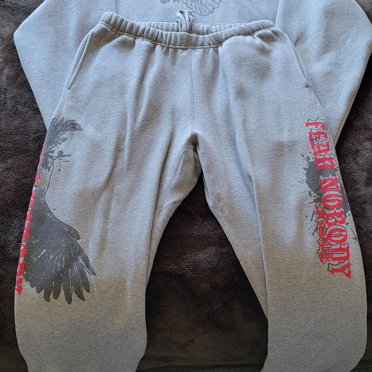 OH REALLY X RICCHEZZA " Fear Nobody" grey sweat suit | Depop