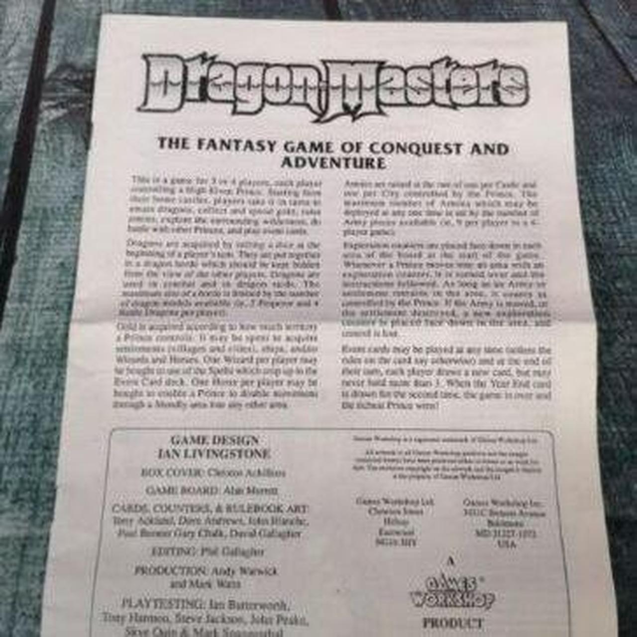 Dragon Masters Board Game Boxed With Instructions... - Depop