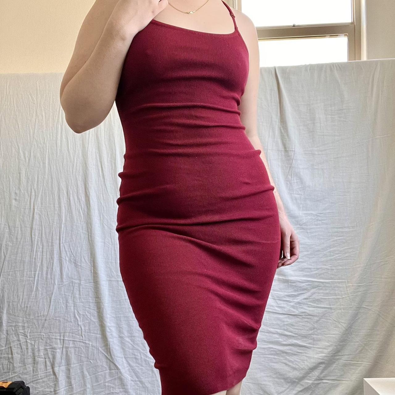 super comfy red bodycon dress! ️ super stretchy and... - Depop