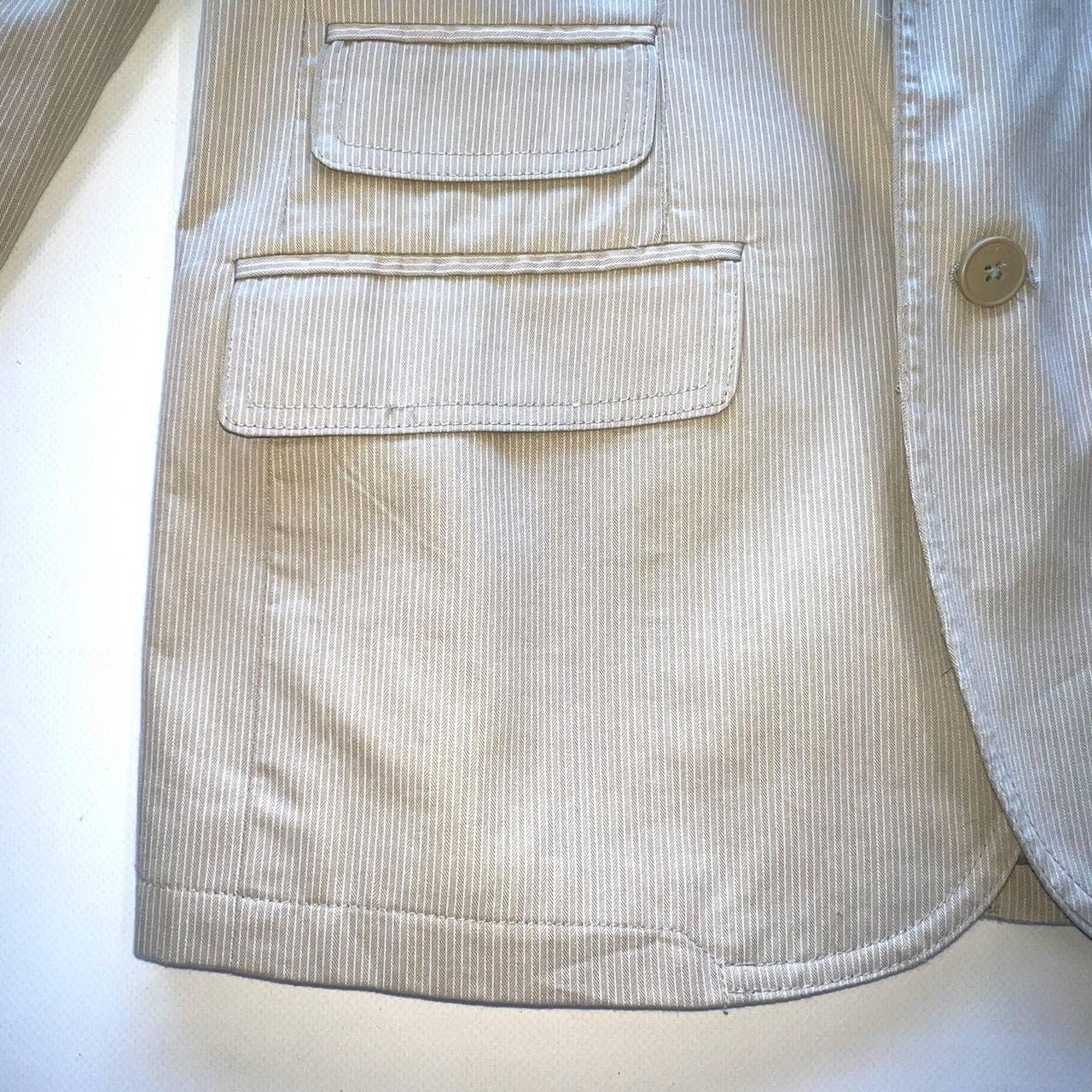 Structure Men’s Medium Beige Pinstripe Sports... - Depop