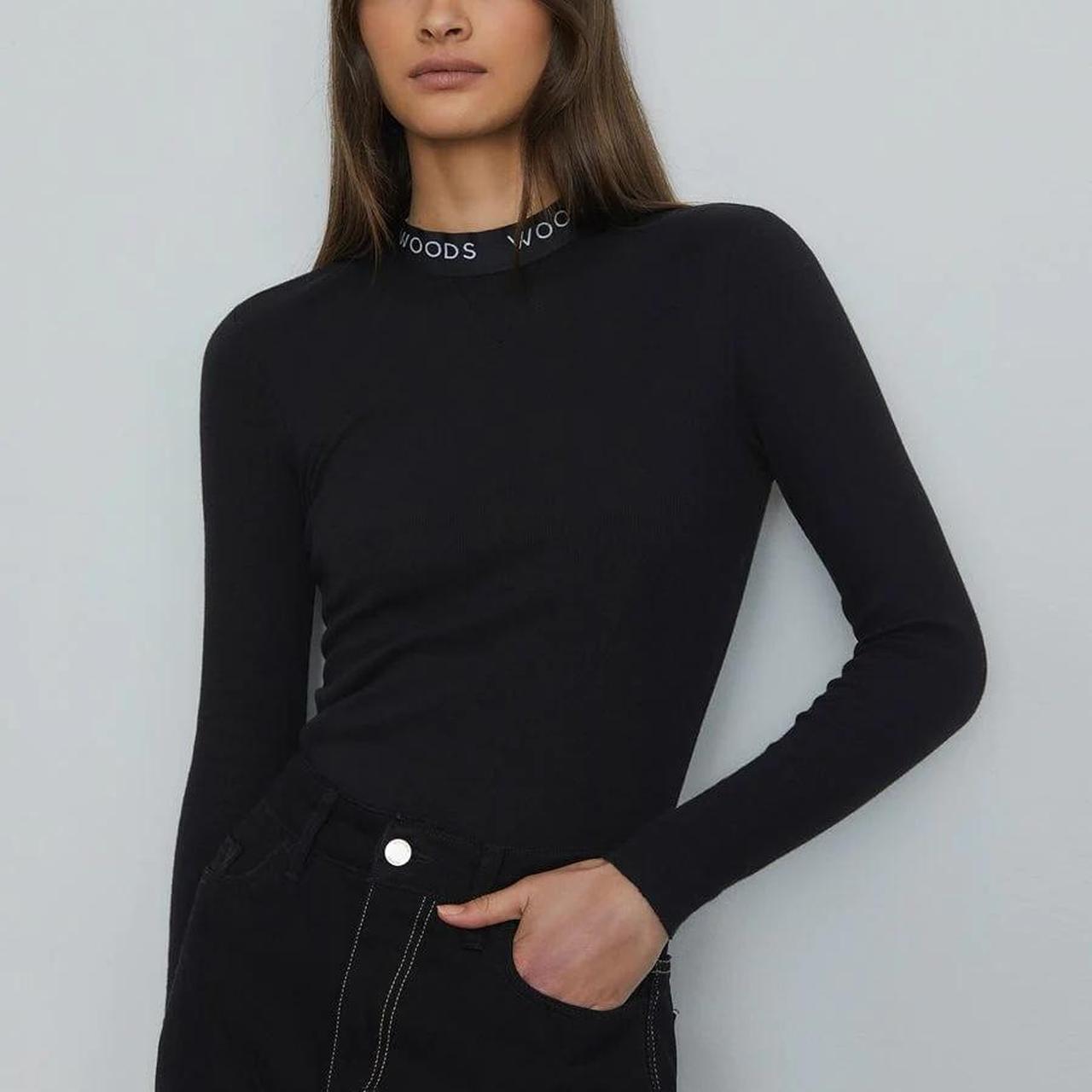 Vik & Woods Rib Long Sleeve Tee. Colour Black. Size... - Depop