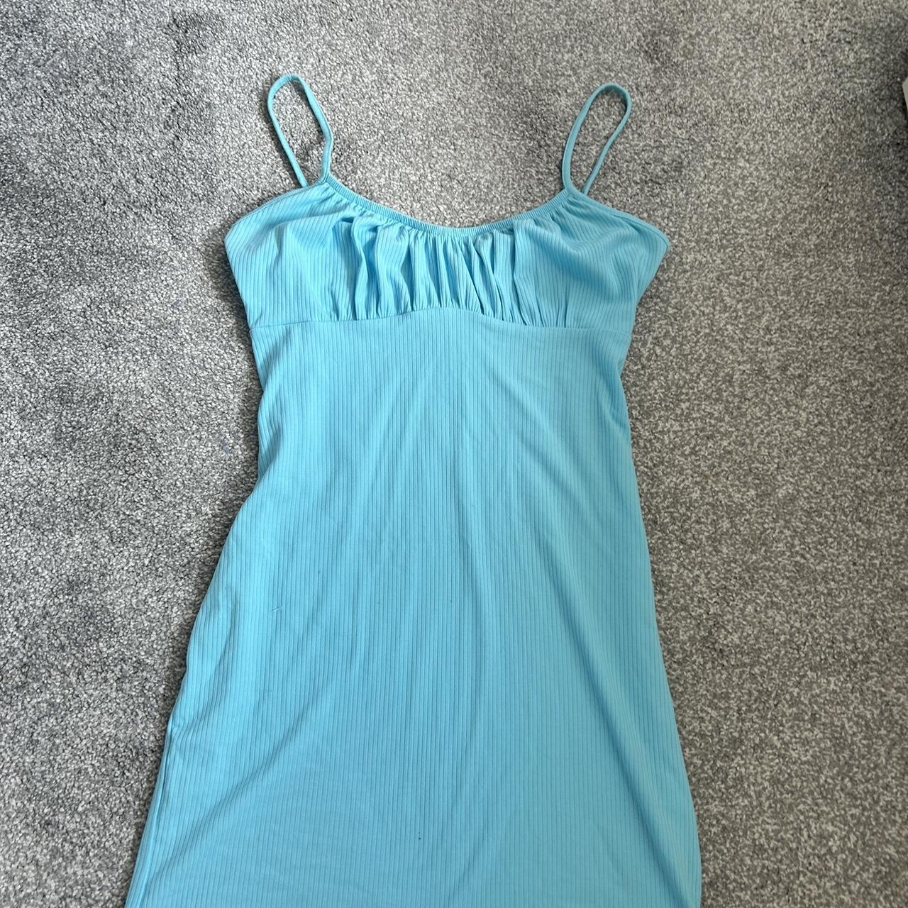 Primark sky blue summer dress Bunched stretchy... - Depop
