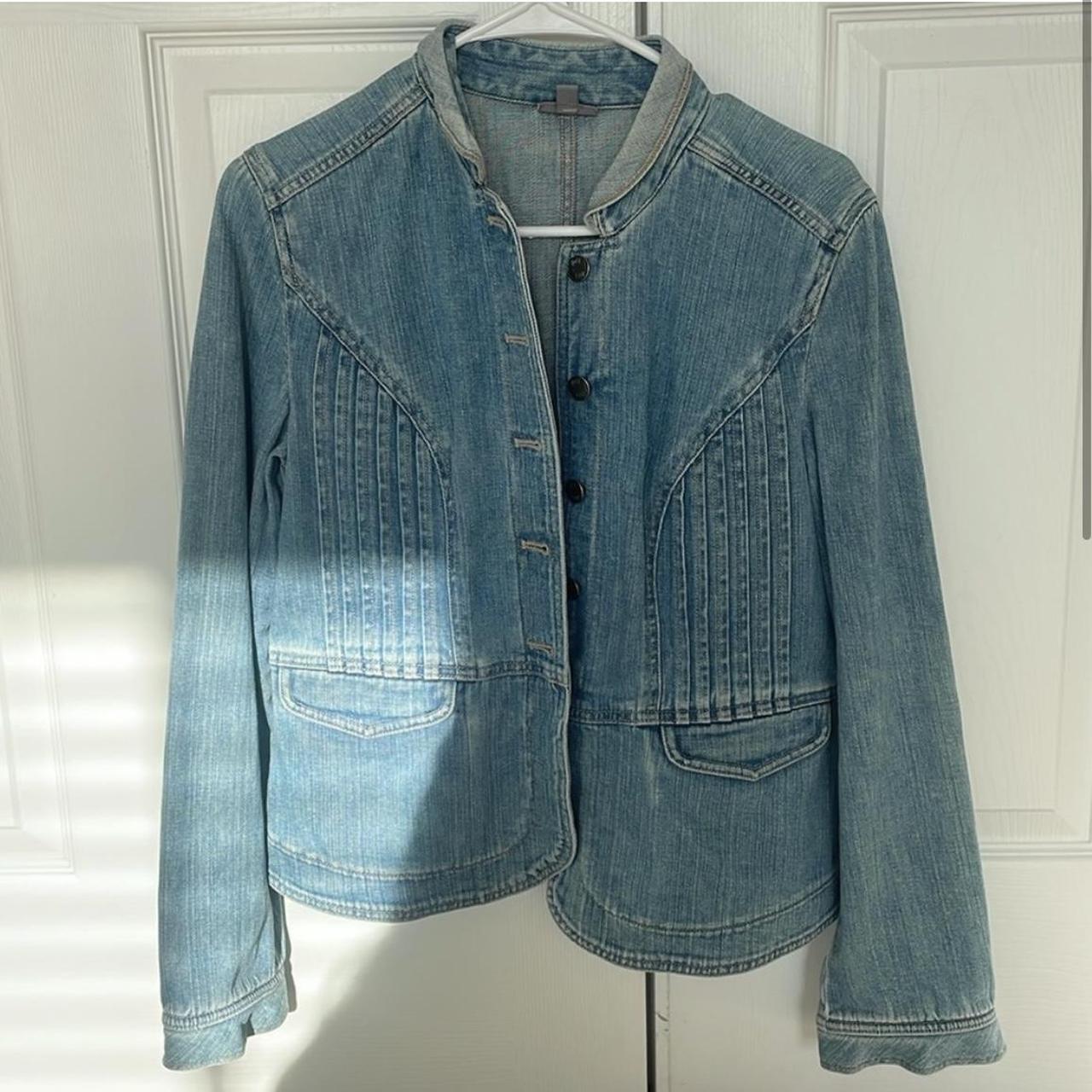 Small blue j jill denim jacket, worn very little - Depop