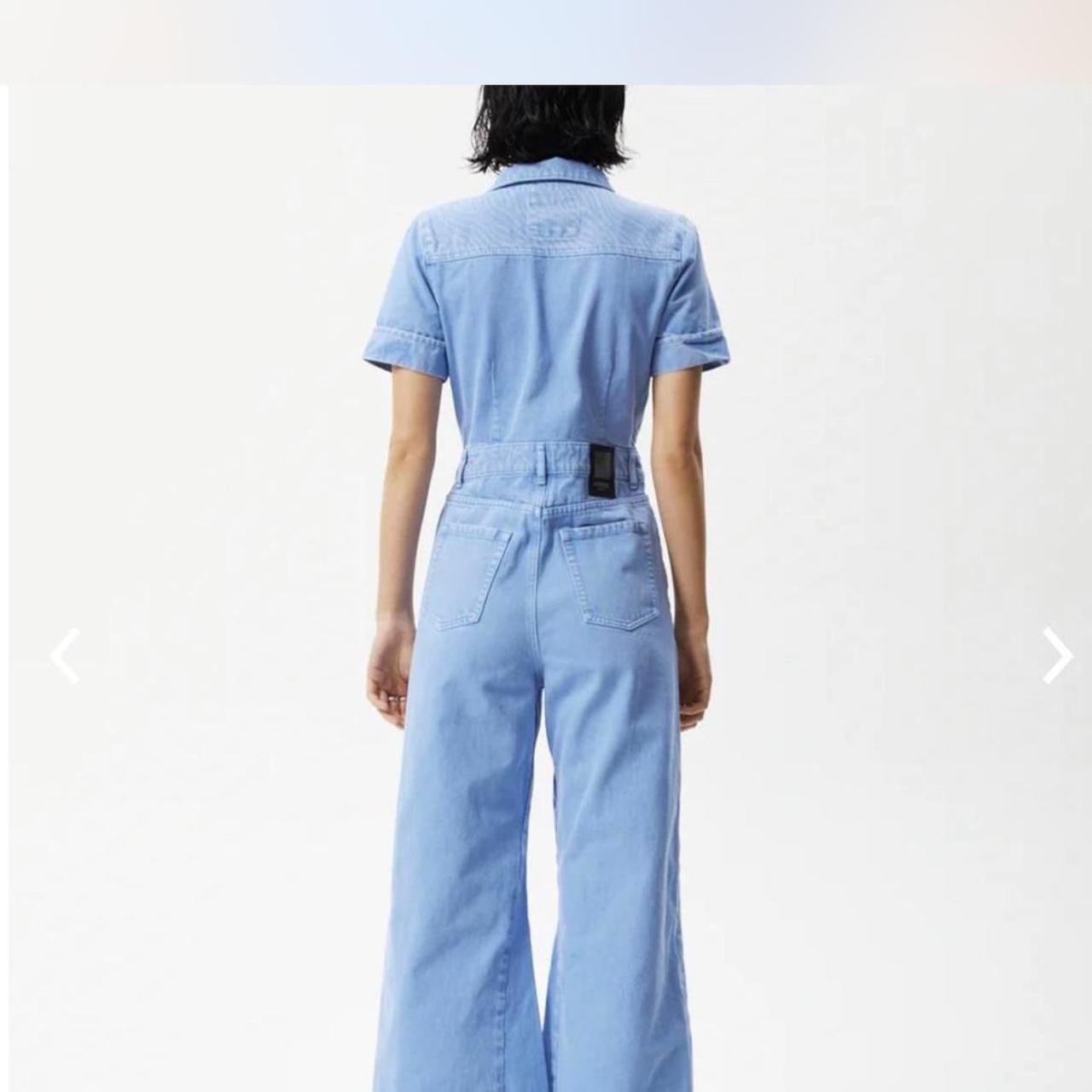 Afends Miami blue denim jumpsuit with short sleeves... | Depop