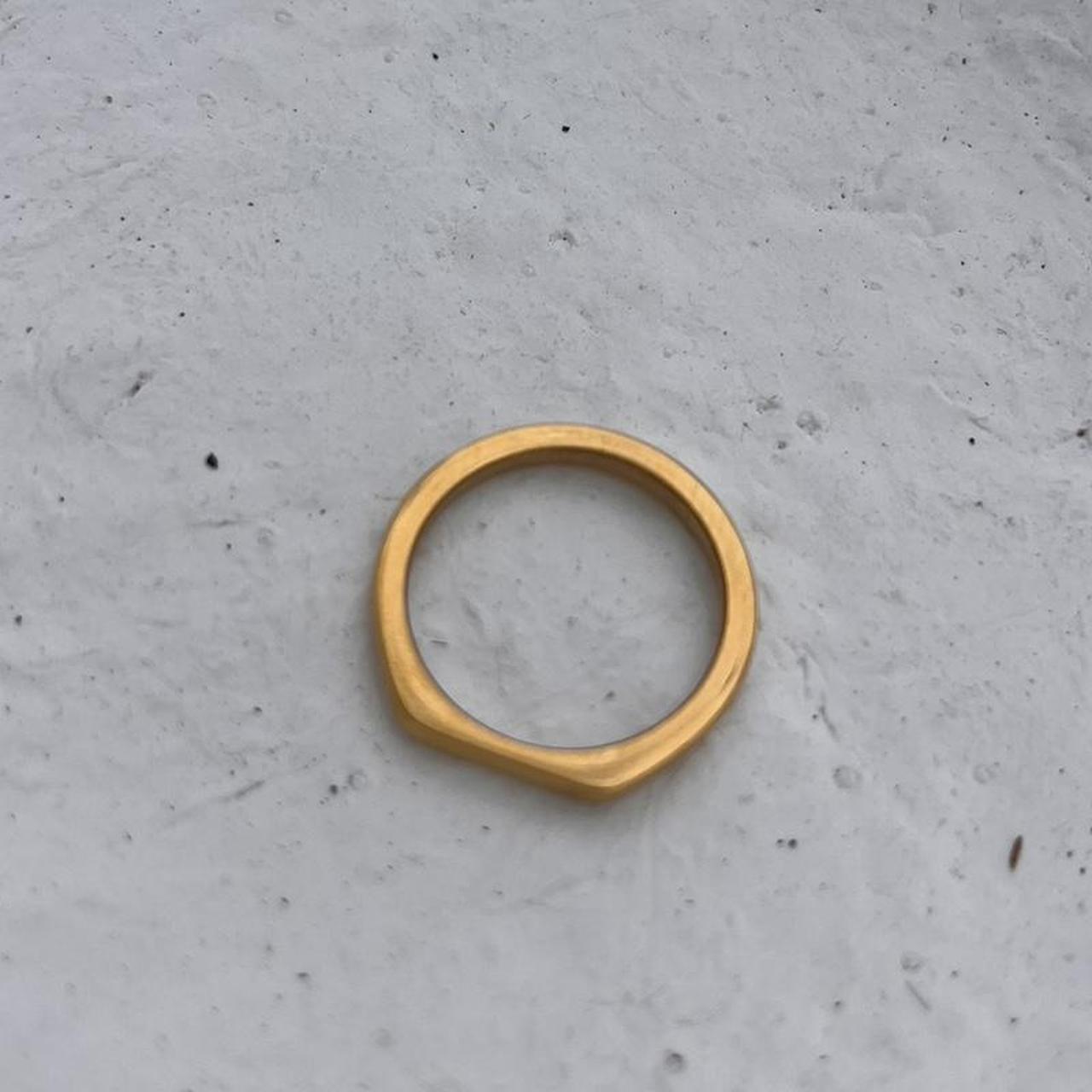 Gold flat bar ring. 💍 1 x Size 8 1 x size 7 18k... | Depop