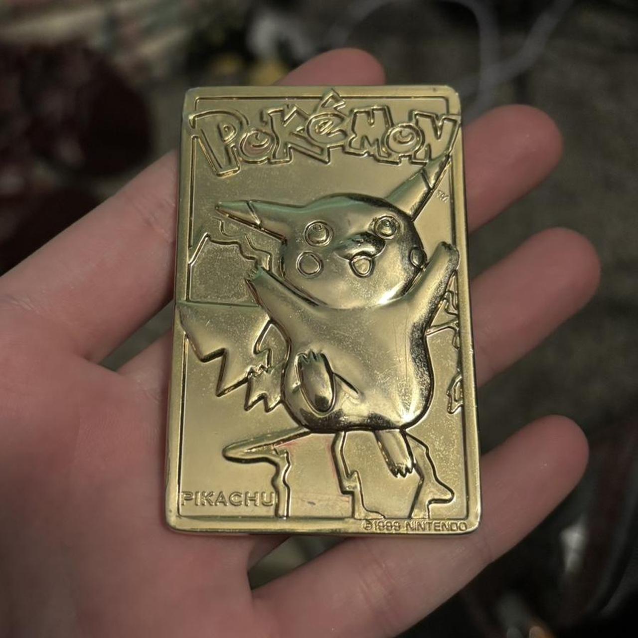 Gold plated pikachu card from 90’s Burger King.... | Depop