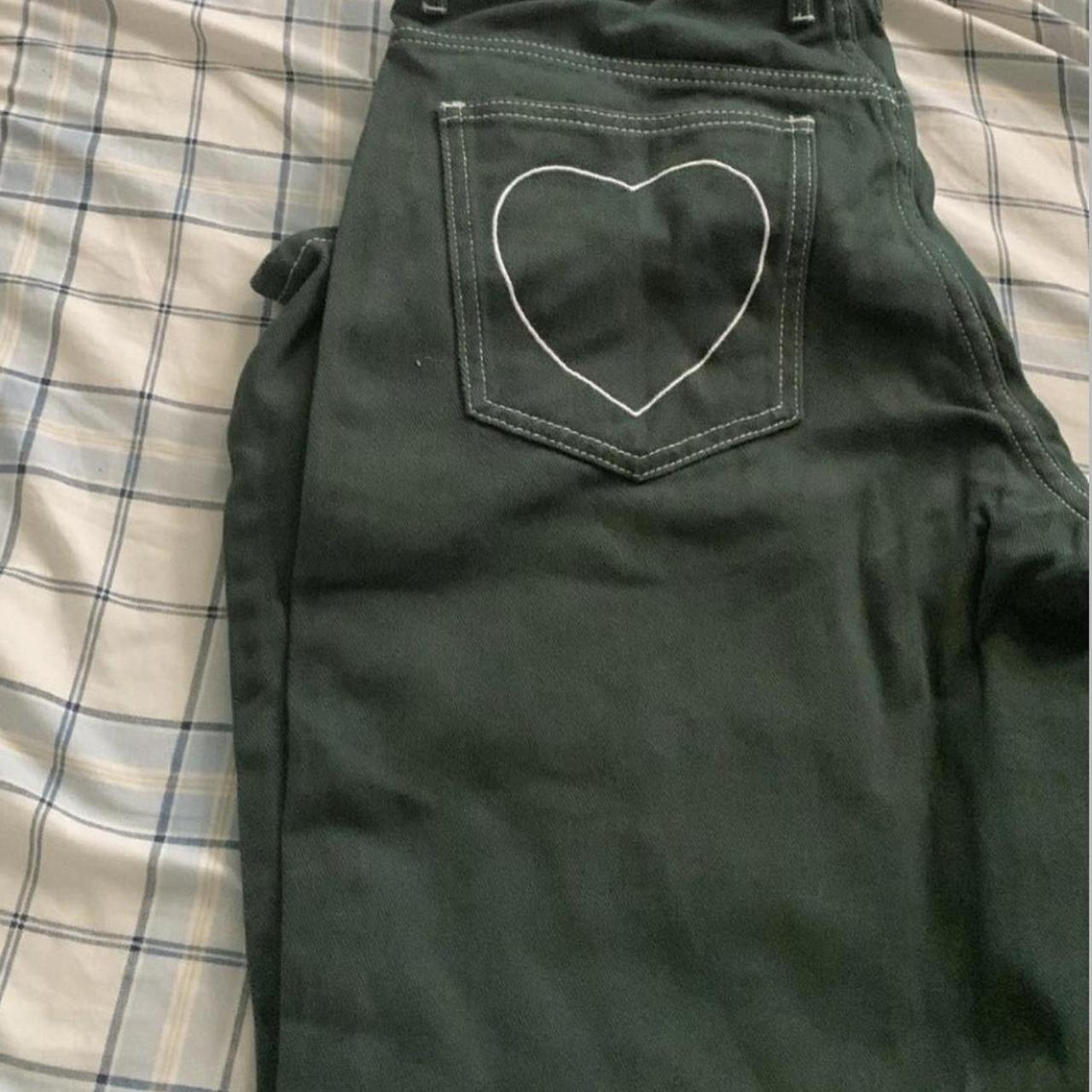 NICKITTEN HEART BAGGY JEANS DENIM RARE #baggy... - Depop