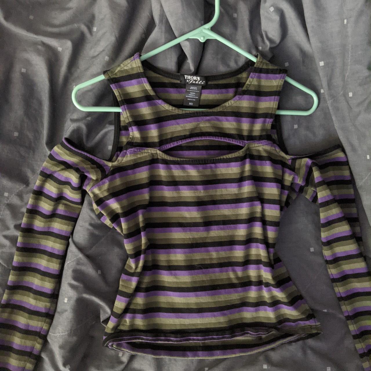 Off-shoulder cut out top from Hot Topic, size Medium... - Depop