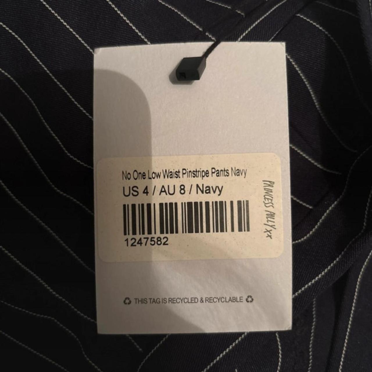 princess polly low waisted pinstripe navy... - Depop