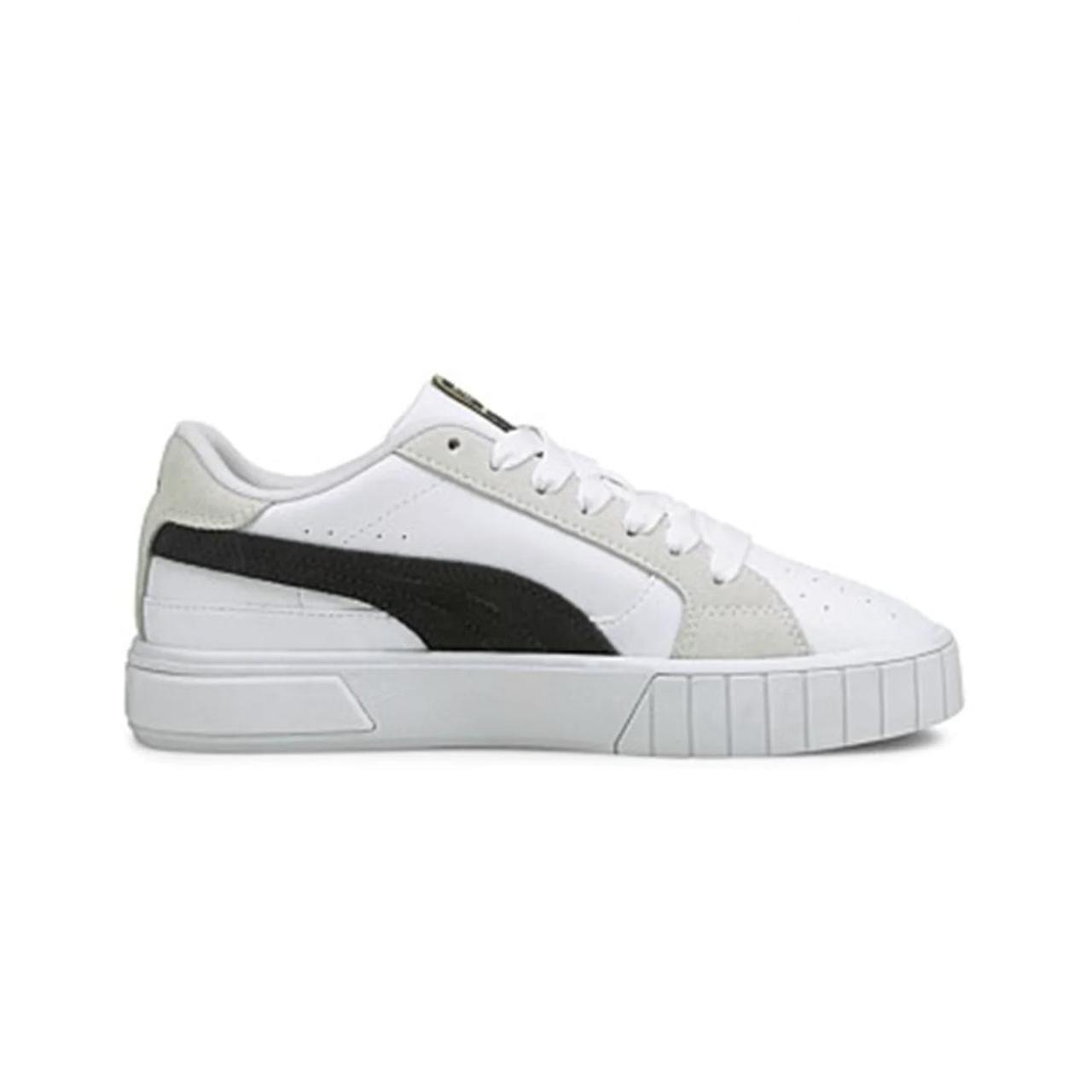 Puma women’s cali shoes, black grey and white. Worn... - Depop