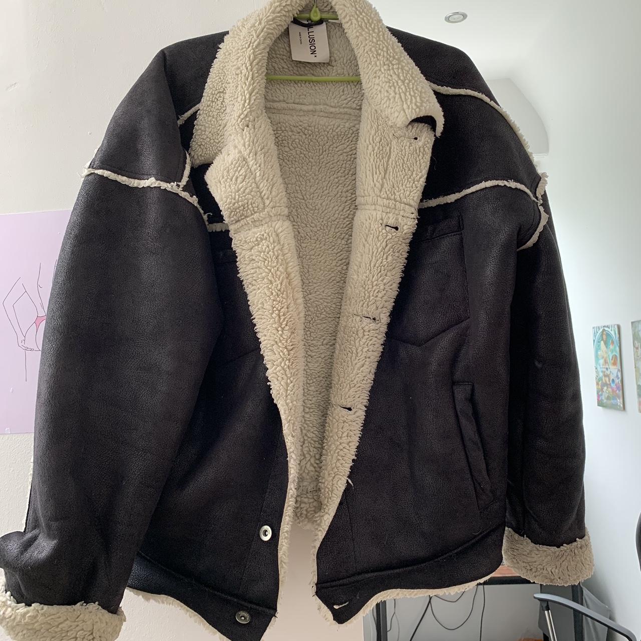 Men’s Borg aviator style winter jacket/... - Depop