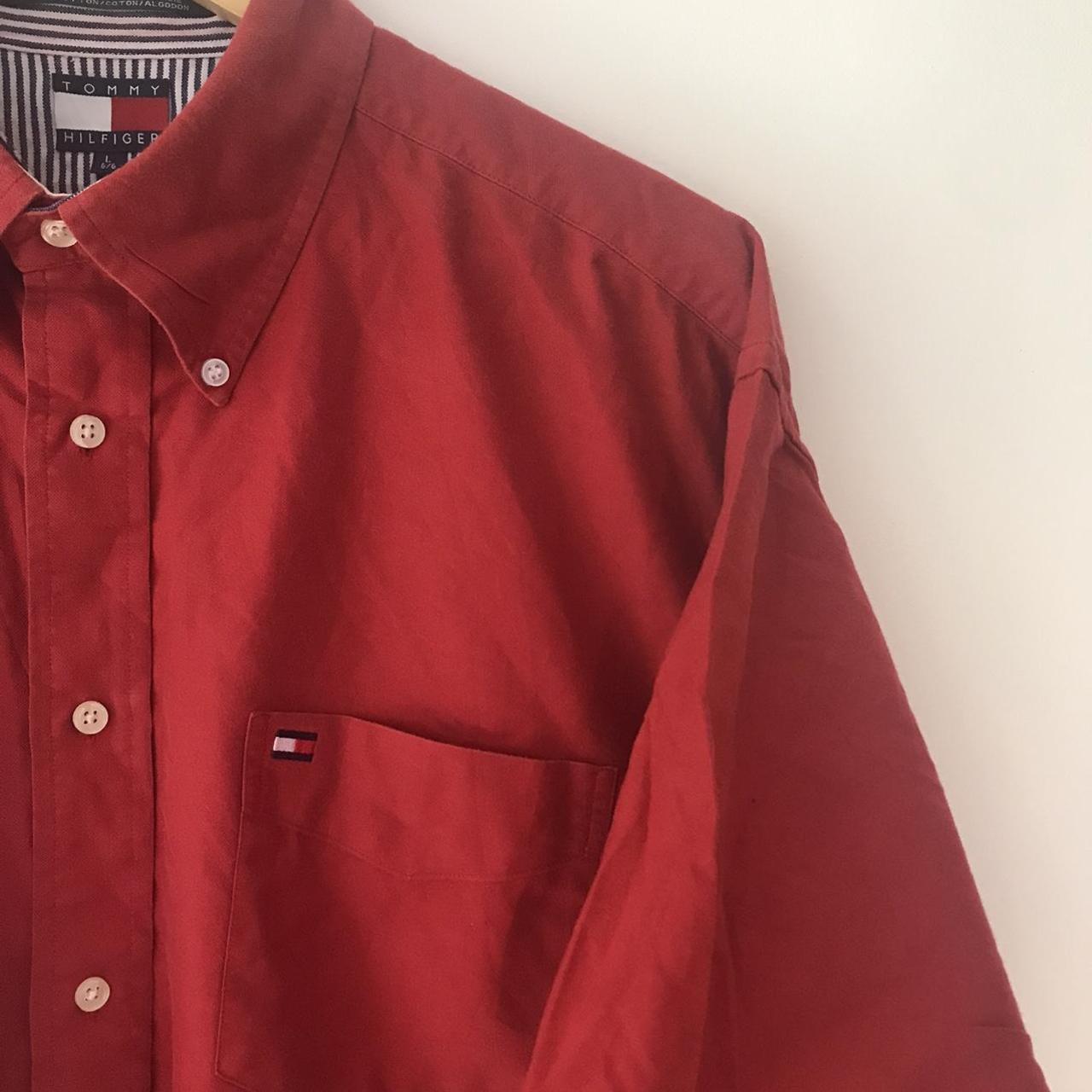 Tommy Hilfiger Men's Red Shirt | Depop