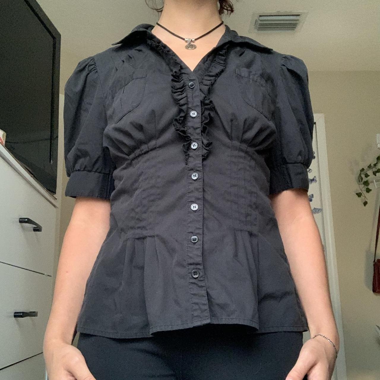bebe black blouse Tagged size M (fits sizes S-M) - i... - Depop