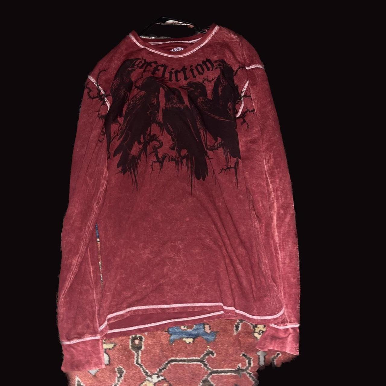 affliction 4 crows longsleeve send offers size 2xl... - Depop