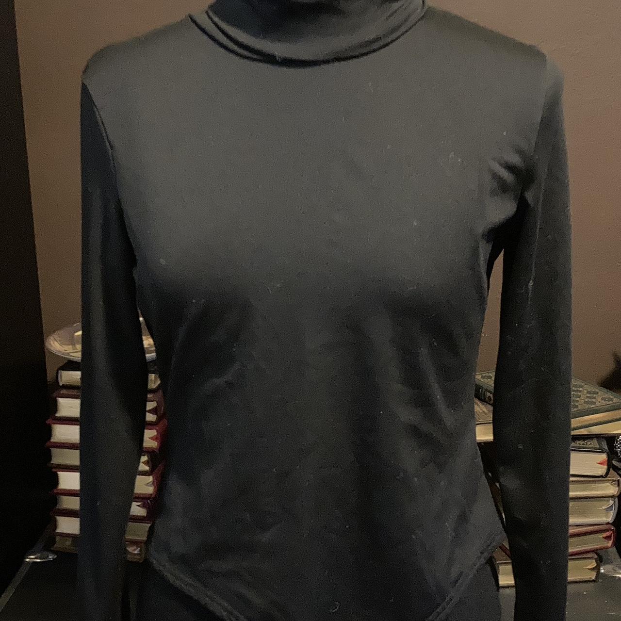 Black turtle neck body suit. #queerondepop - Depop