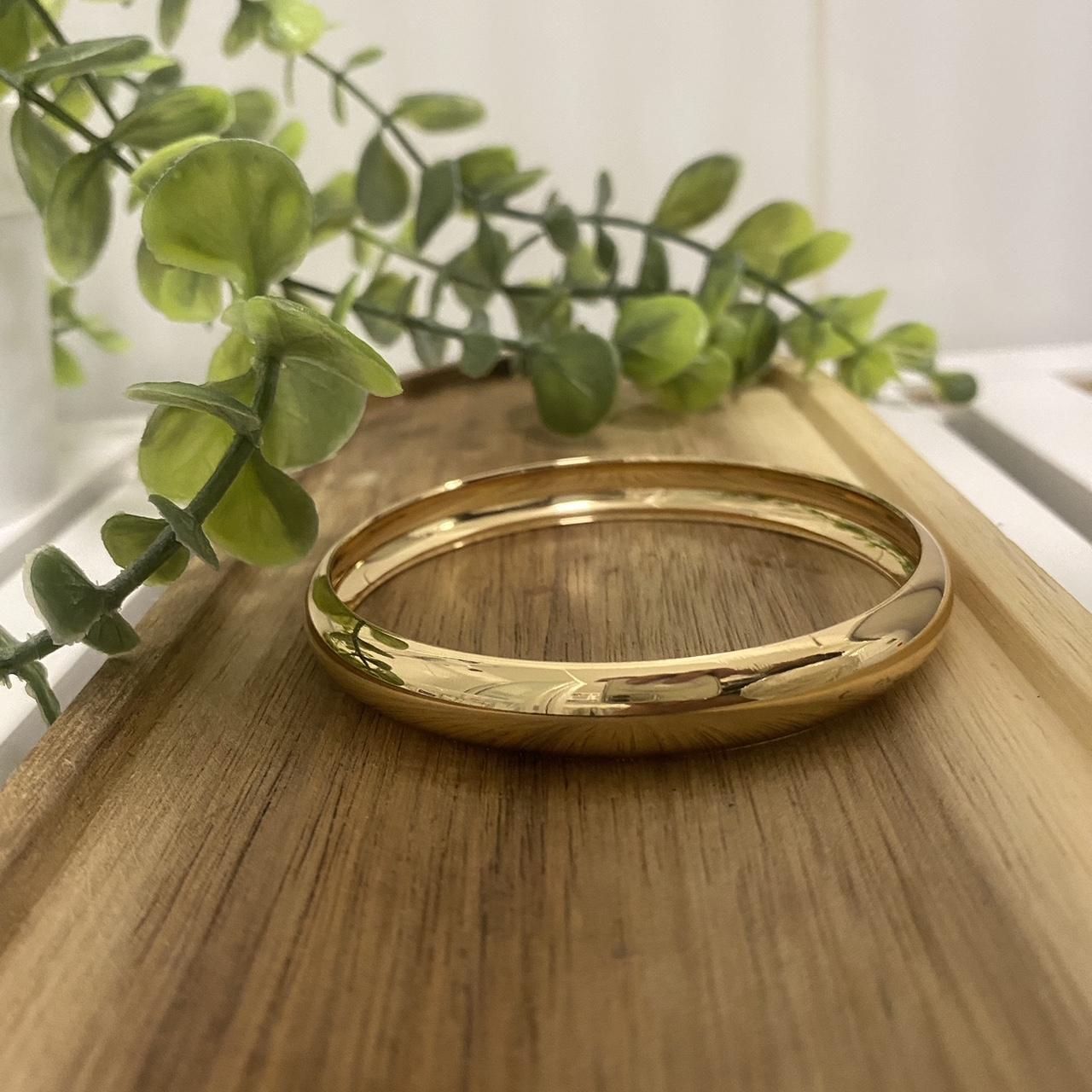 New gold plating , stainless steel rounded bangle ,... - Depop