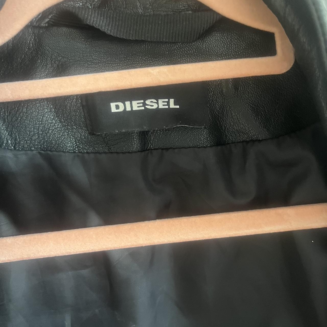 Genuine Diesel leather jacket. Fits women’s size 8... - Depop