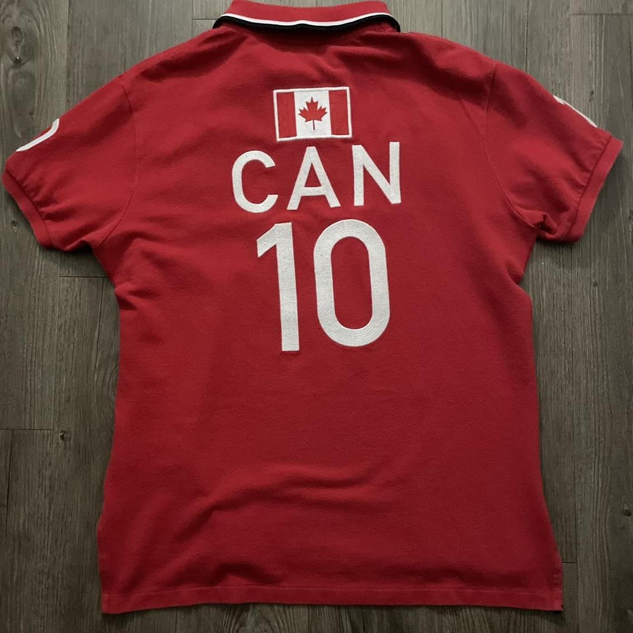 polo ralph lauren canada number 10 red polo size... - Depop