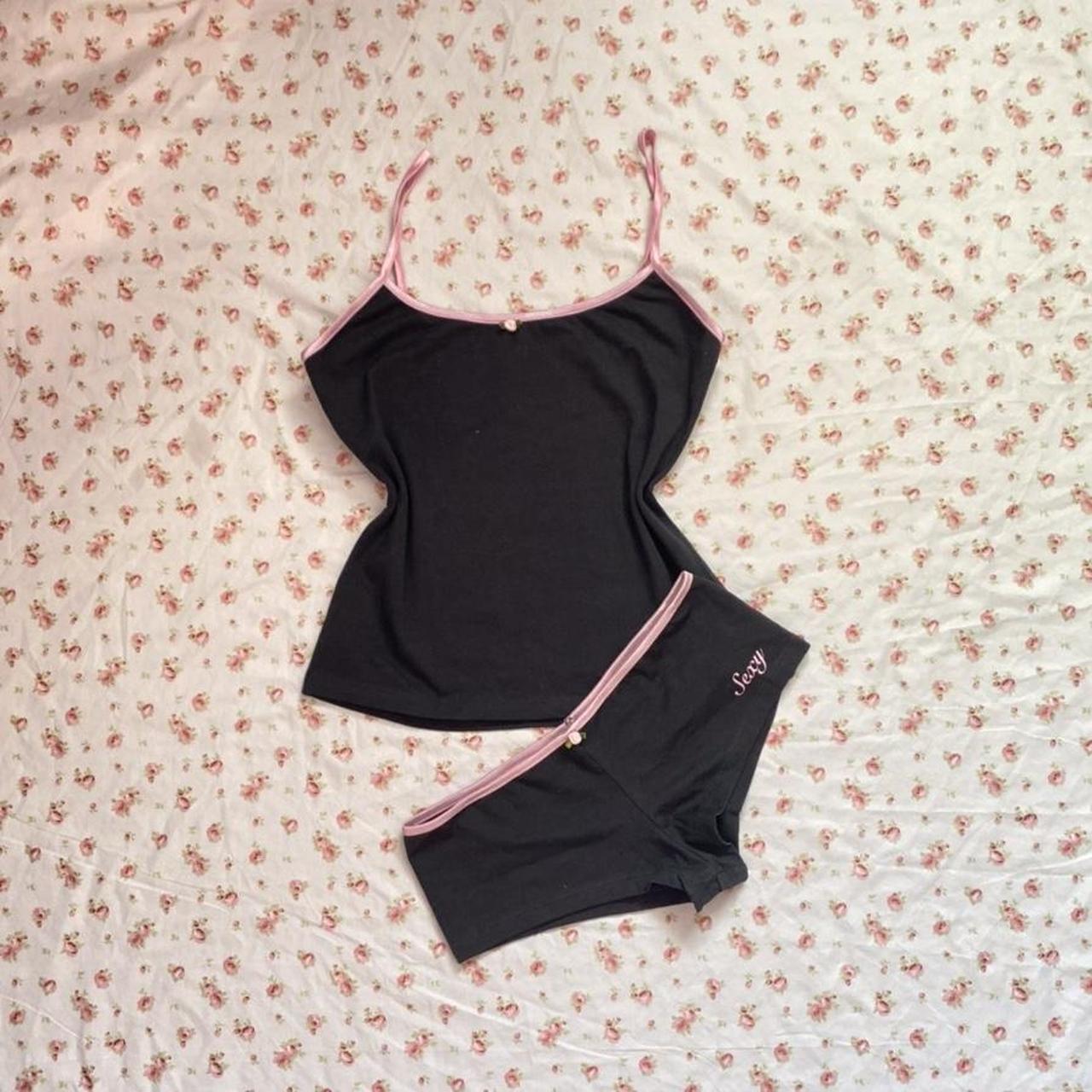 Adorable Black/Pink Set 💗 never used! Fits S/M has... - Depop