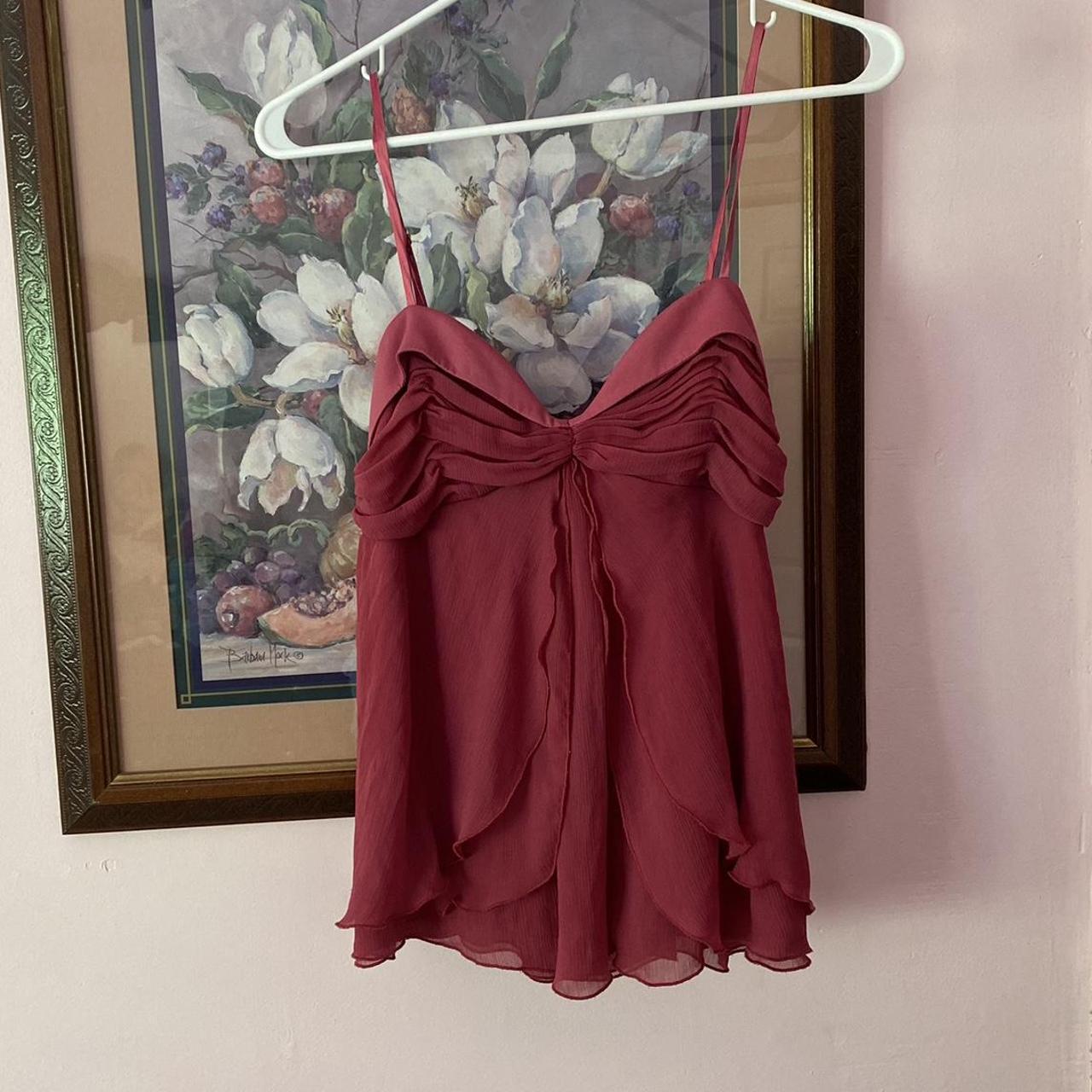 Y2k Magenta Flowy Top 💋 absolutely gorgeous in... - Depop