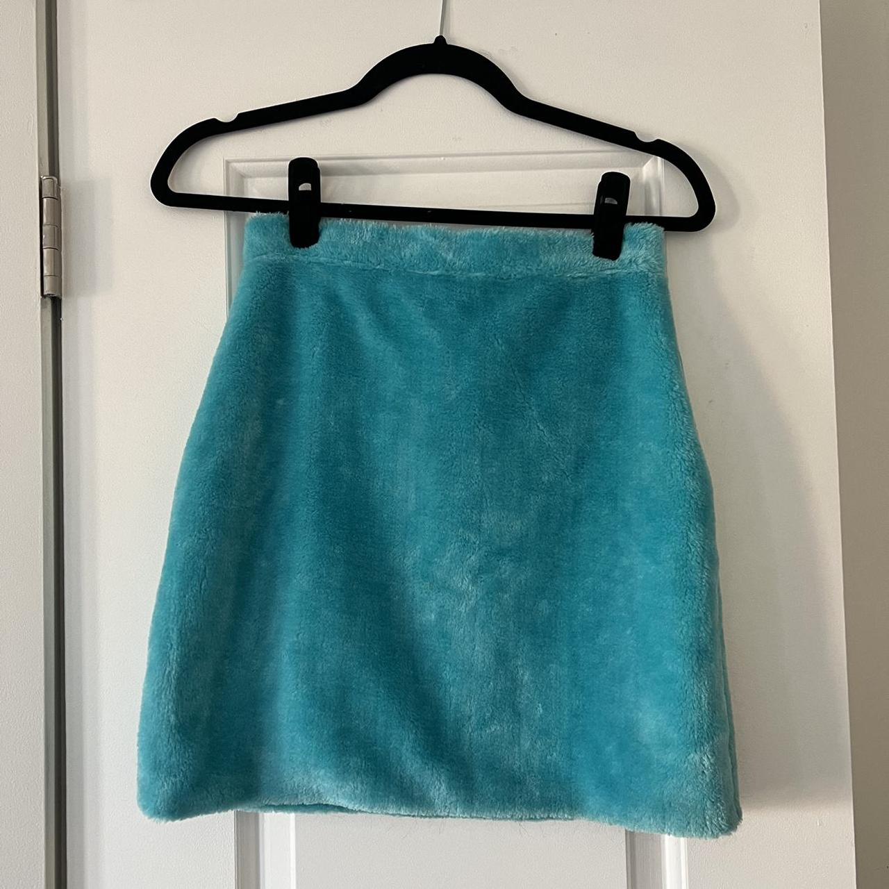 OMIGHTY matching skirt set Teal fur Only worn... - Depop
