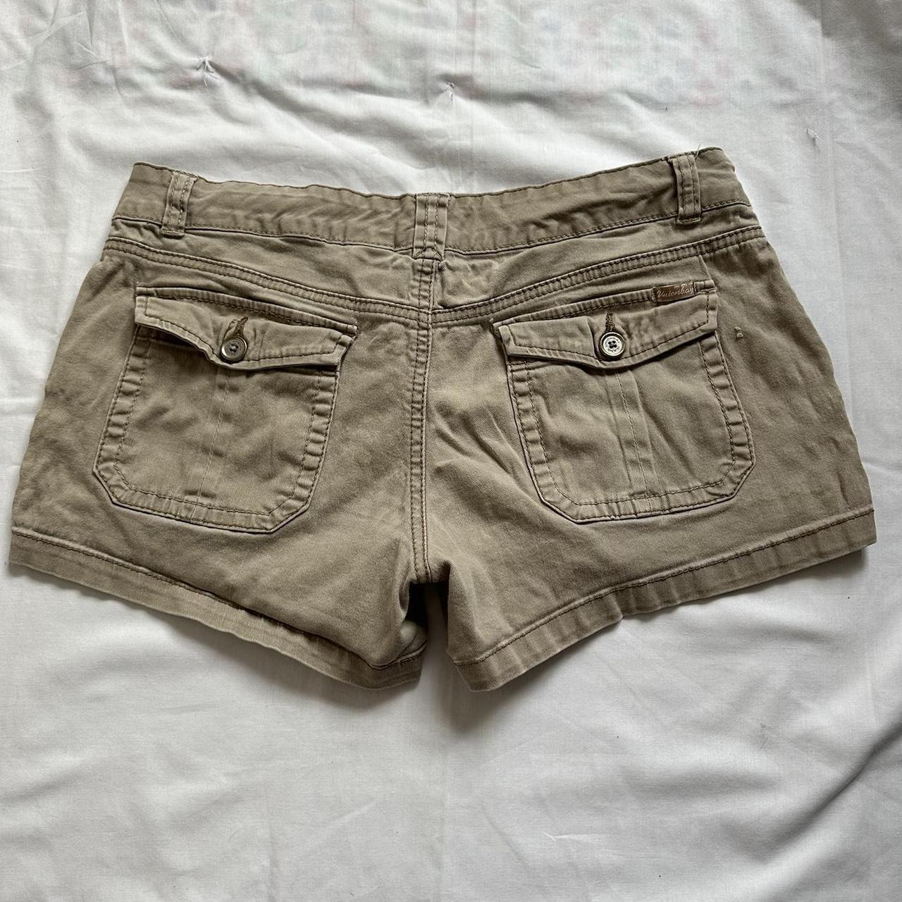 Y2k cargo mini short Vintage cream low rise mini... - Depop