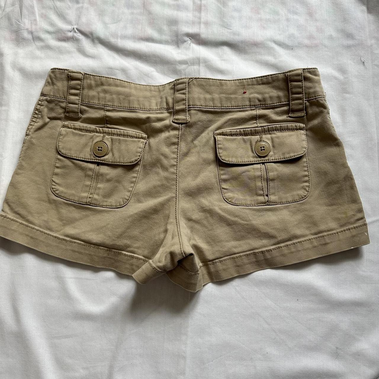 Y2k mini short Vintage cargo low rise short 2000s... - Depop