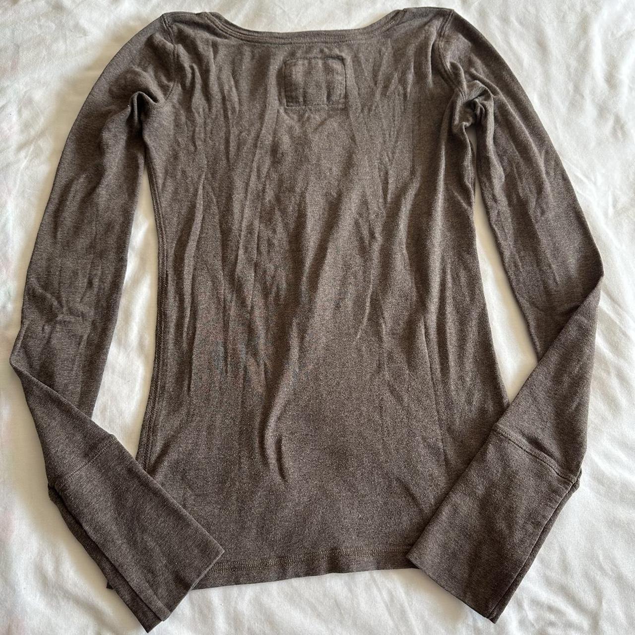 Vintage y2k Abercrombie brown babydoll long sleeve... - Depop