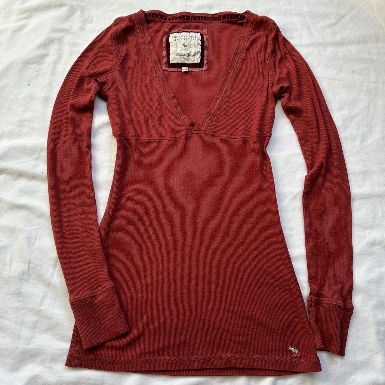 abercrombie & fitch long sleeve henley babydoll... - Depop