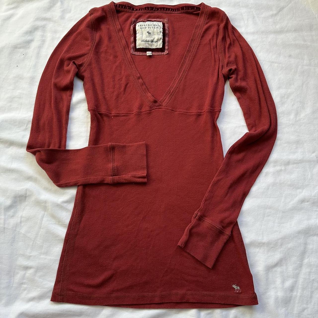 abercrombie & fitch long sleeve henley babydoll... - Depop