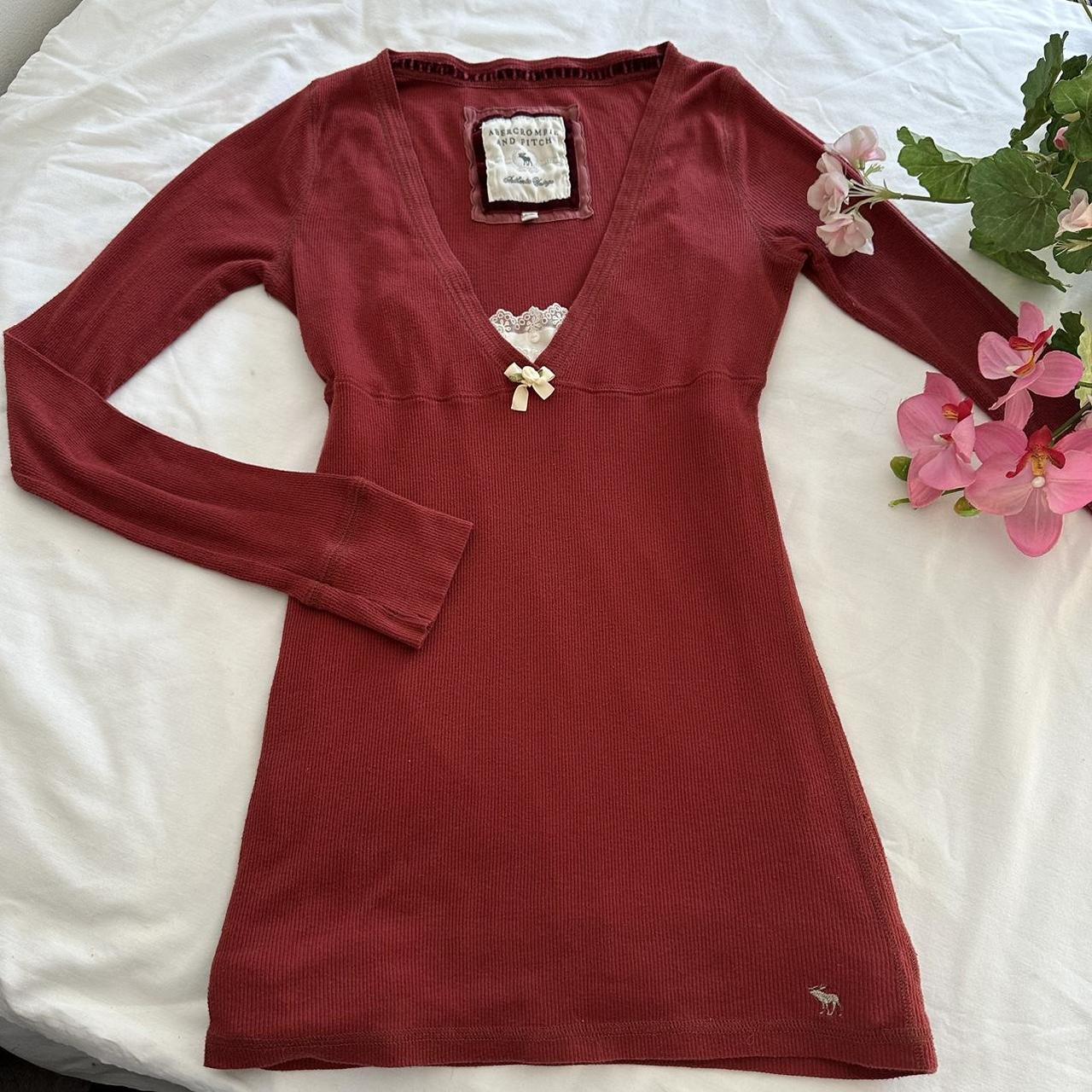 abercrombie & fitch long sleeve henley babydoll... - Depop