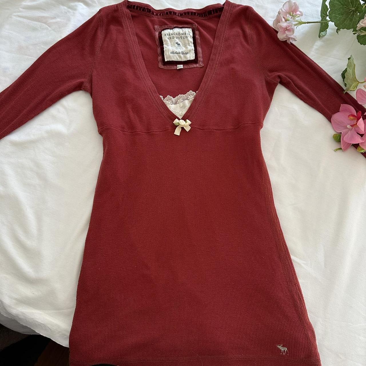 abercrombie & fitch long sleeve henley babydoll... - Depop