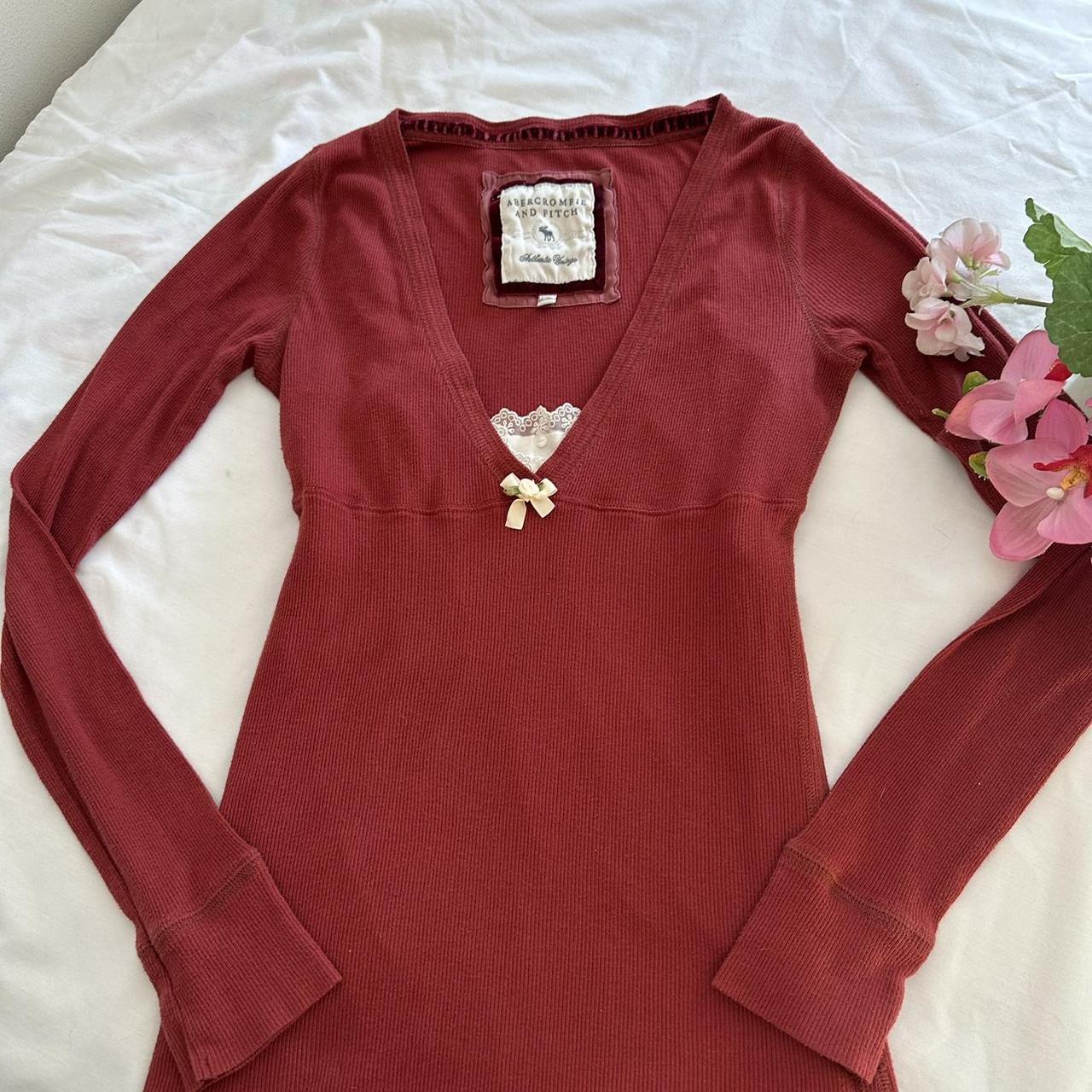 abercrombie & fitch long sleeve henley babydoll... - Depop