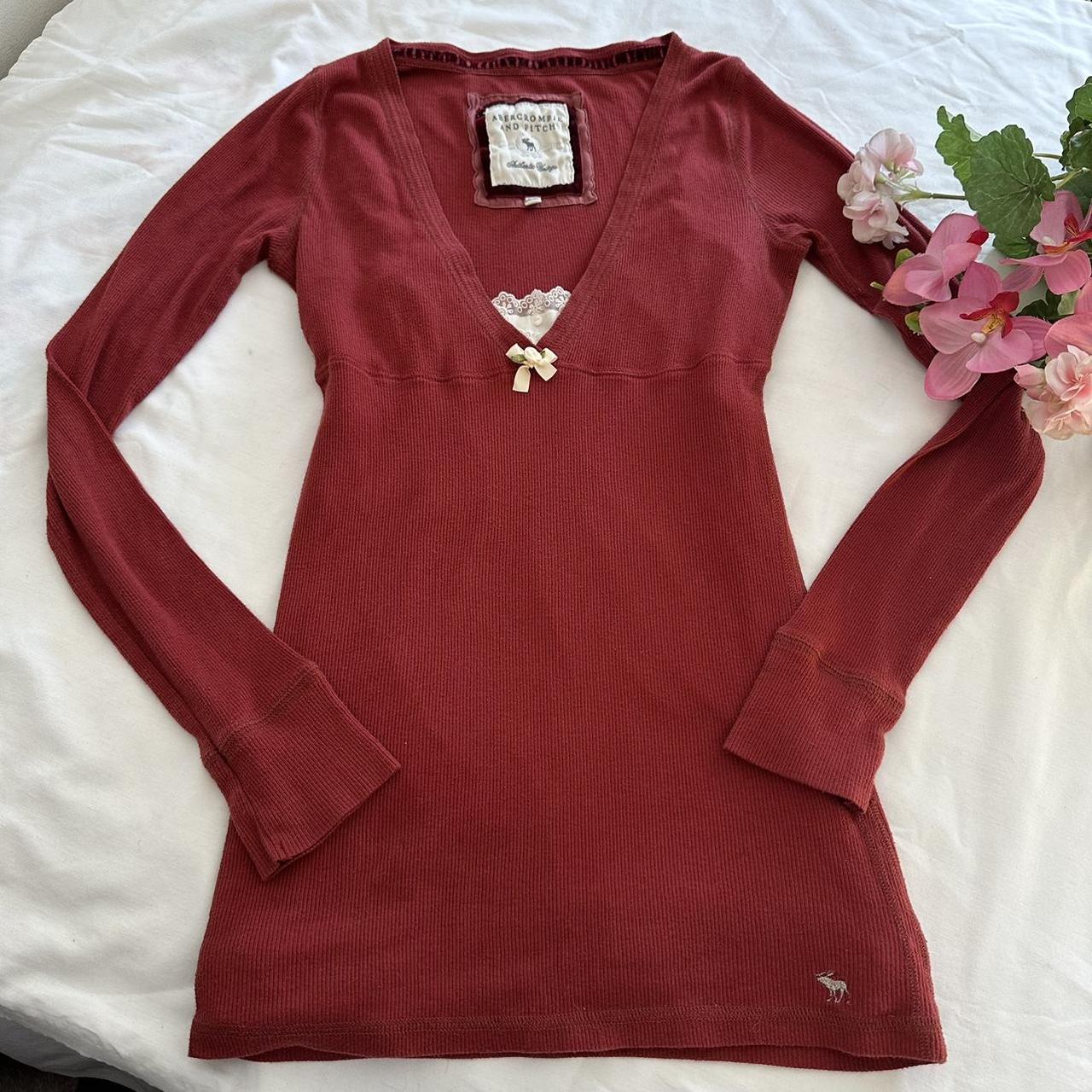 abercrombie & fitch long sleeve henley babydoll... - Depop