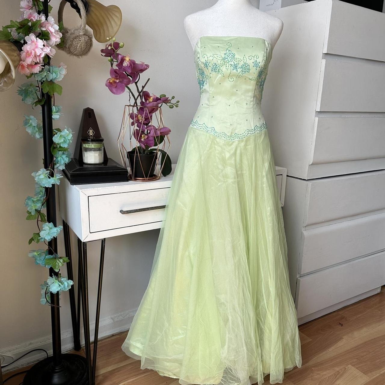 Vintage Prom Dress green 2k fairy dress vintage... - Depop