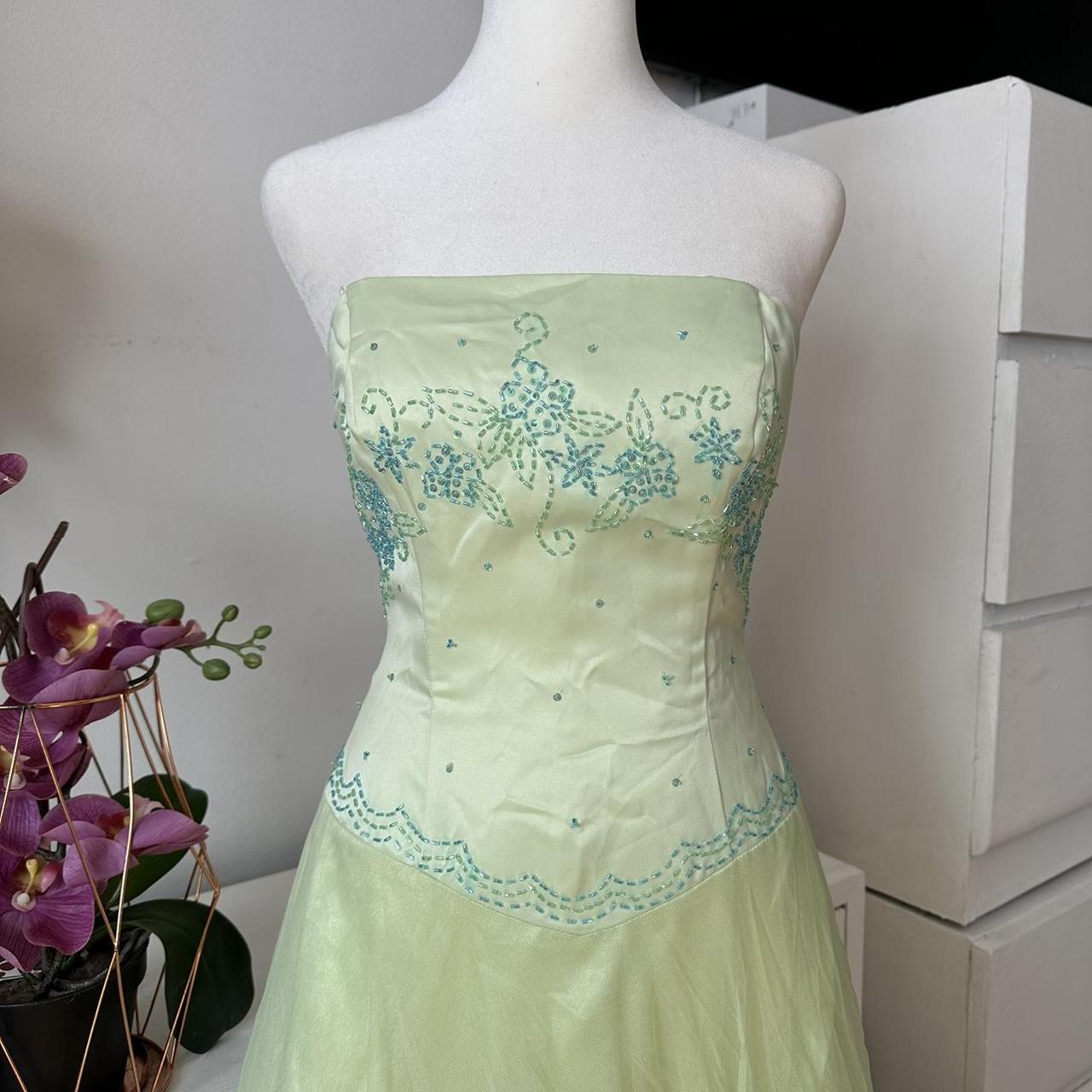 Vintage Prom Dress green 2k fairy dress vintage... - Depop