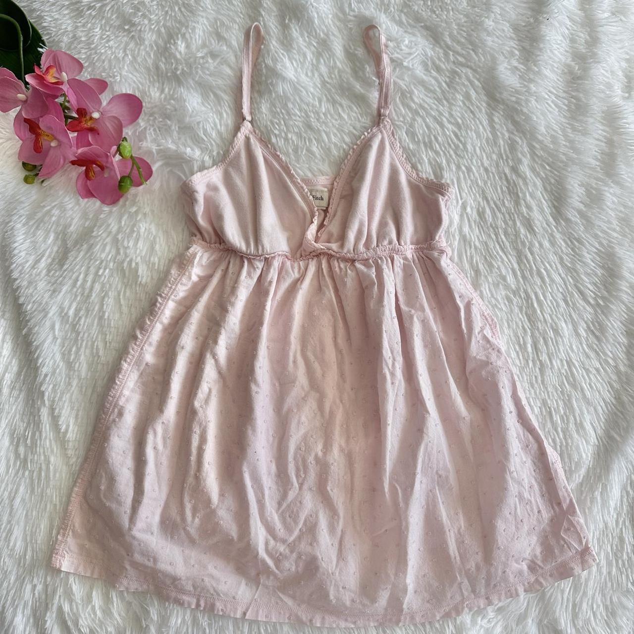 Y2k Abercrombie and fitch baby pink babydoll tank... - Depop