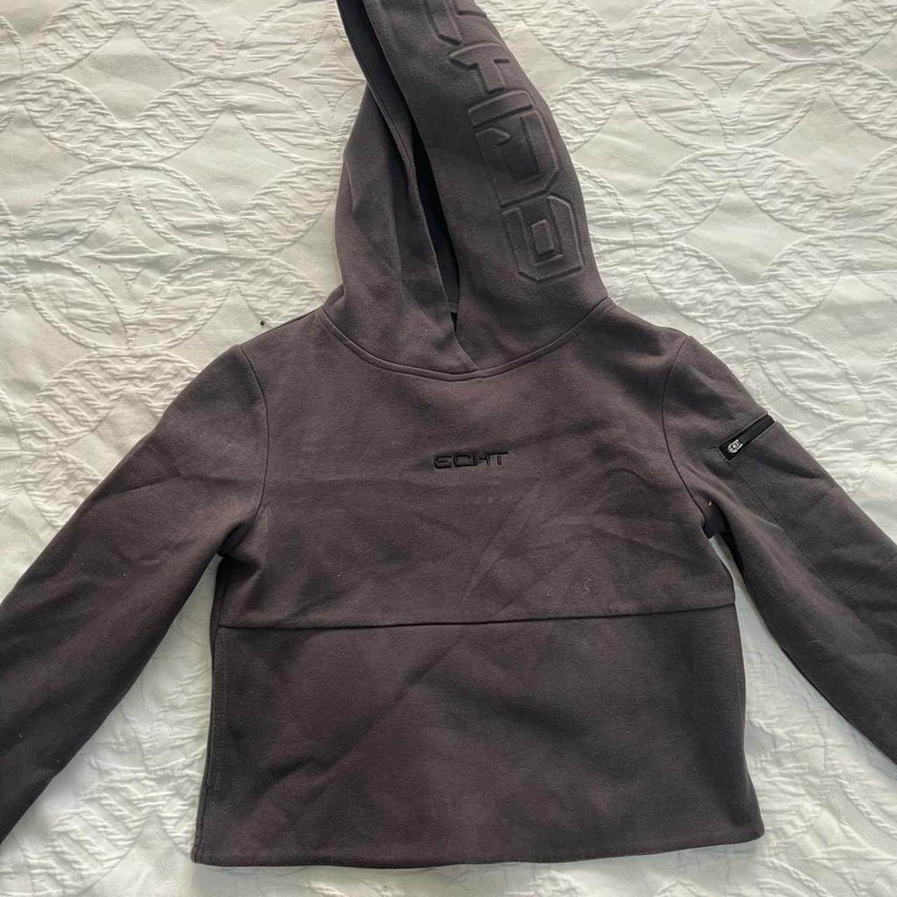 ECHT embellished logo 🧸hooded crop jumper in great... - Depop