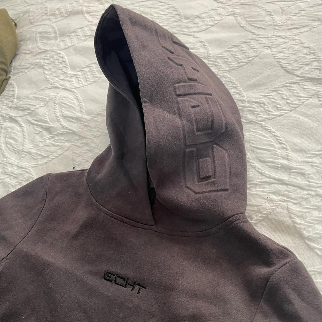 ECHT embellished logo 🧸hooded crop jumper in great... - Depop