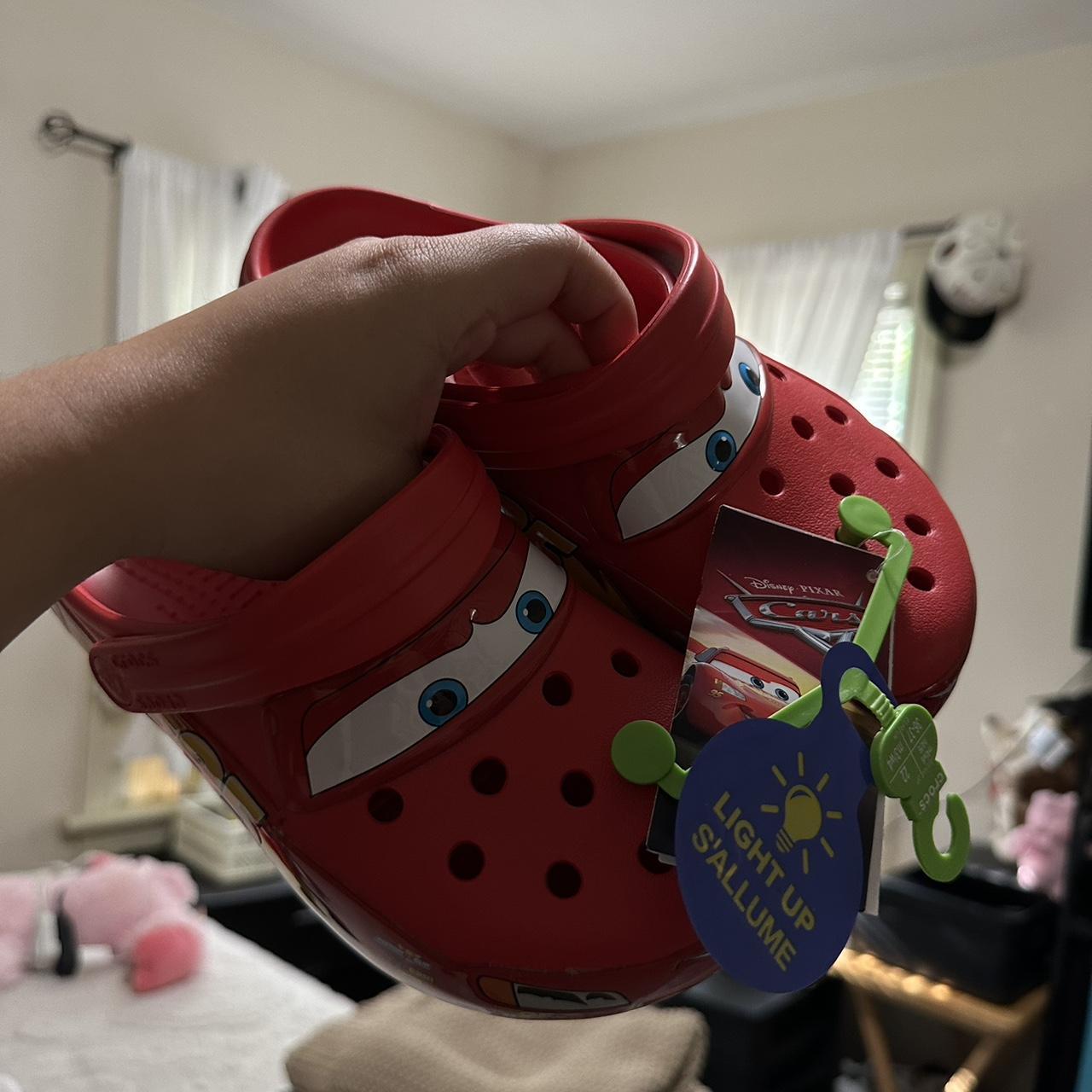 Lightning McQueen Crocs comes with the bubble wrap... - Depop