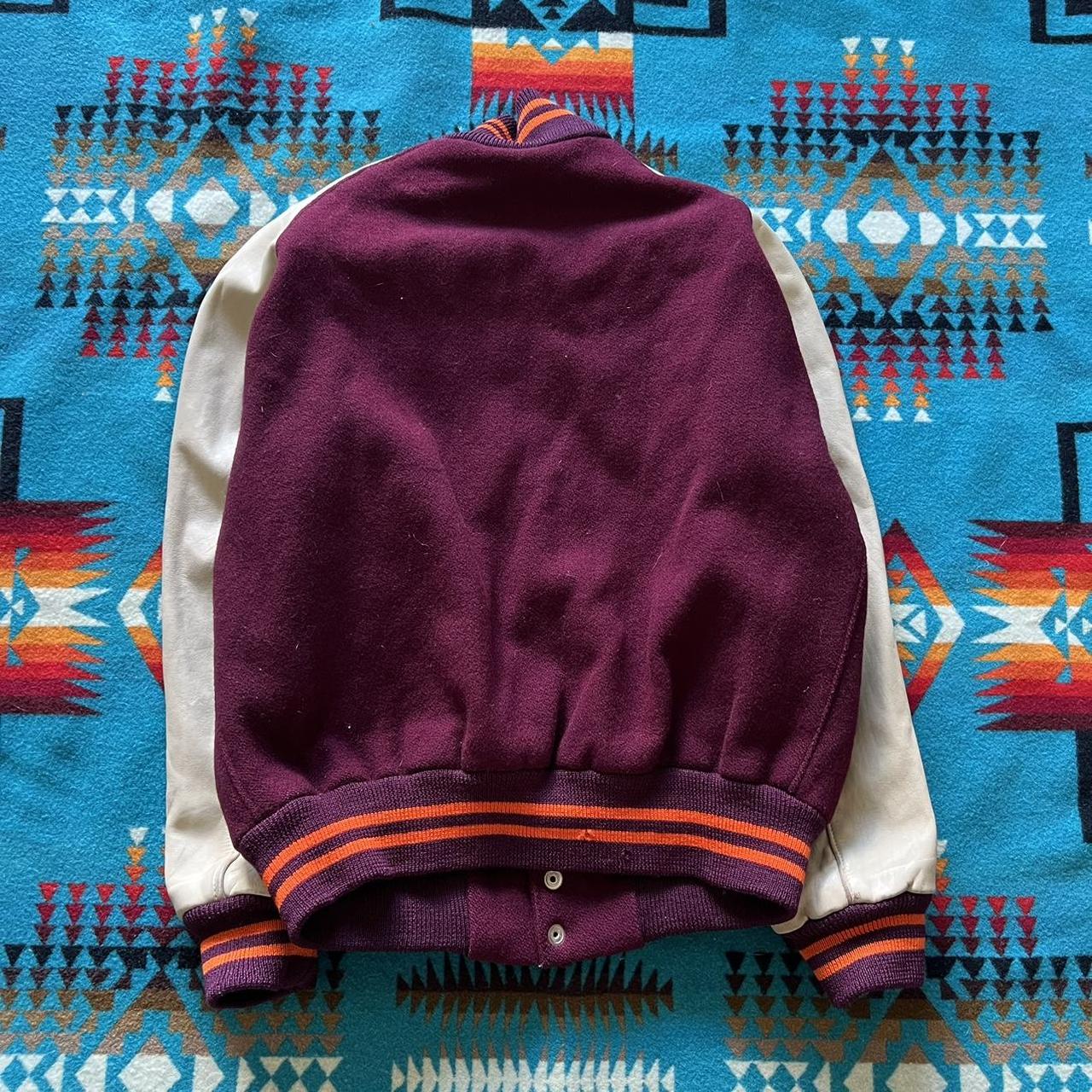 Stunning 1986 burgundy/orange Virginia Tech varsity... - Depop