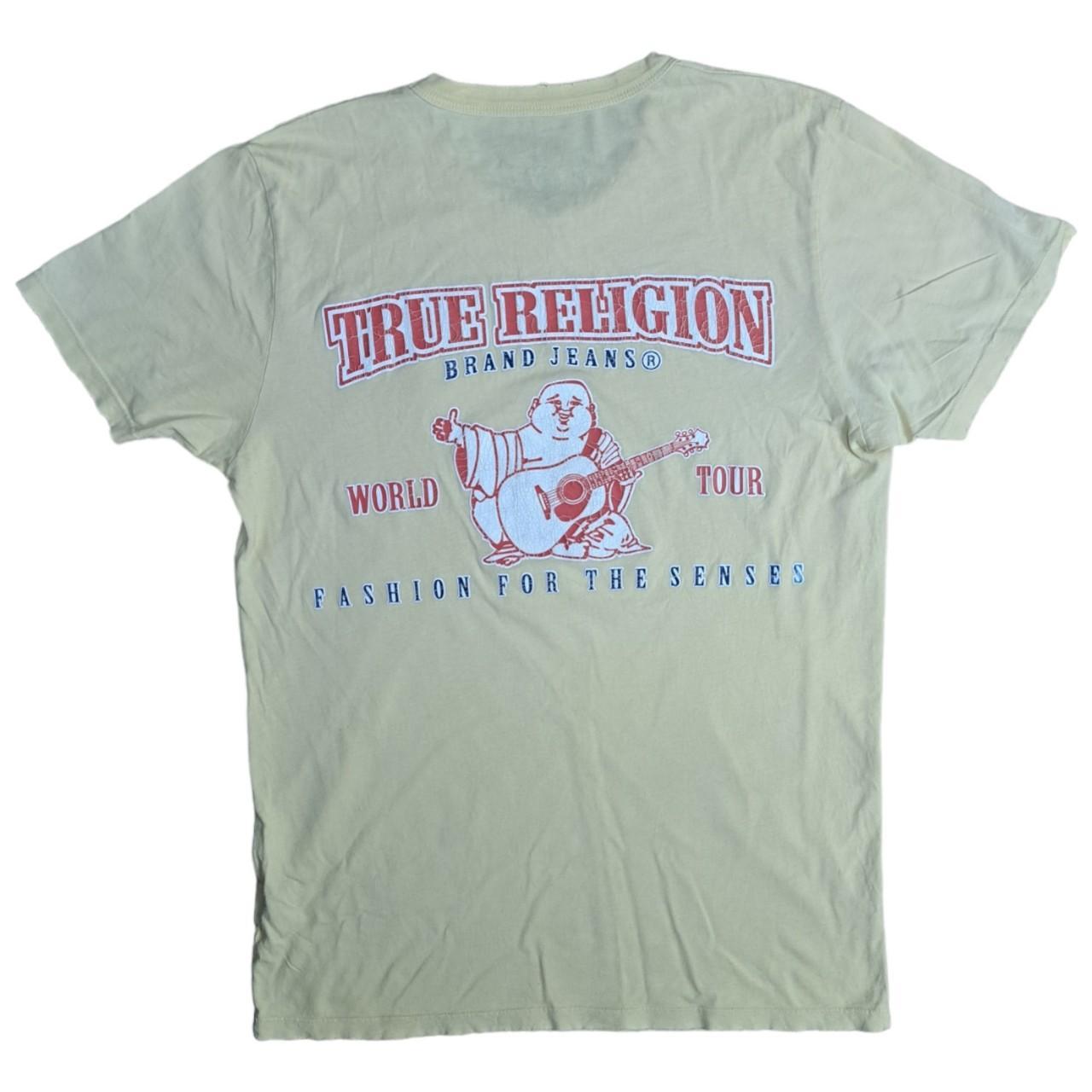 True Religion T-shirt Pastel yellow true religion... - Depop