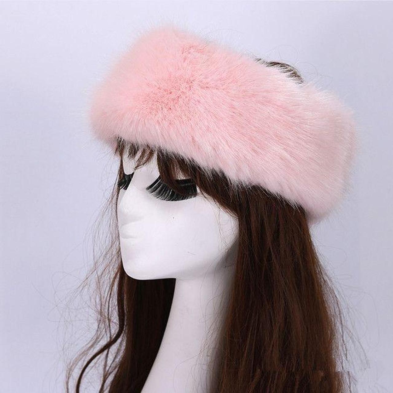 PINK Y2K FAUX FUR HEADBAND😽 This CUTE pink headband... - Depop
