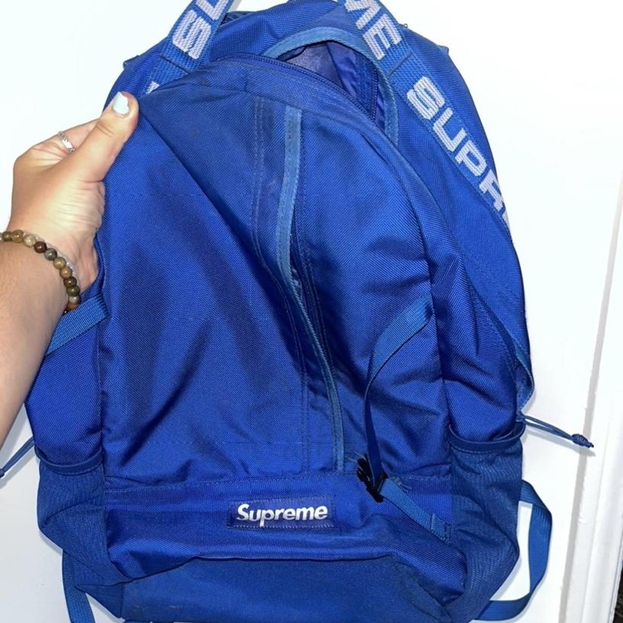 Royal Blue Supreme Backpack Lightly used, in great... - Depop
