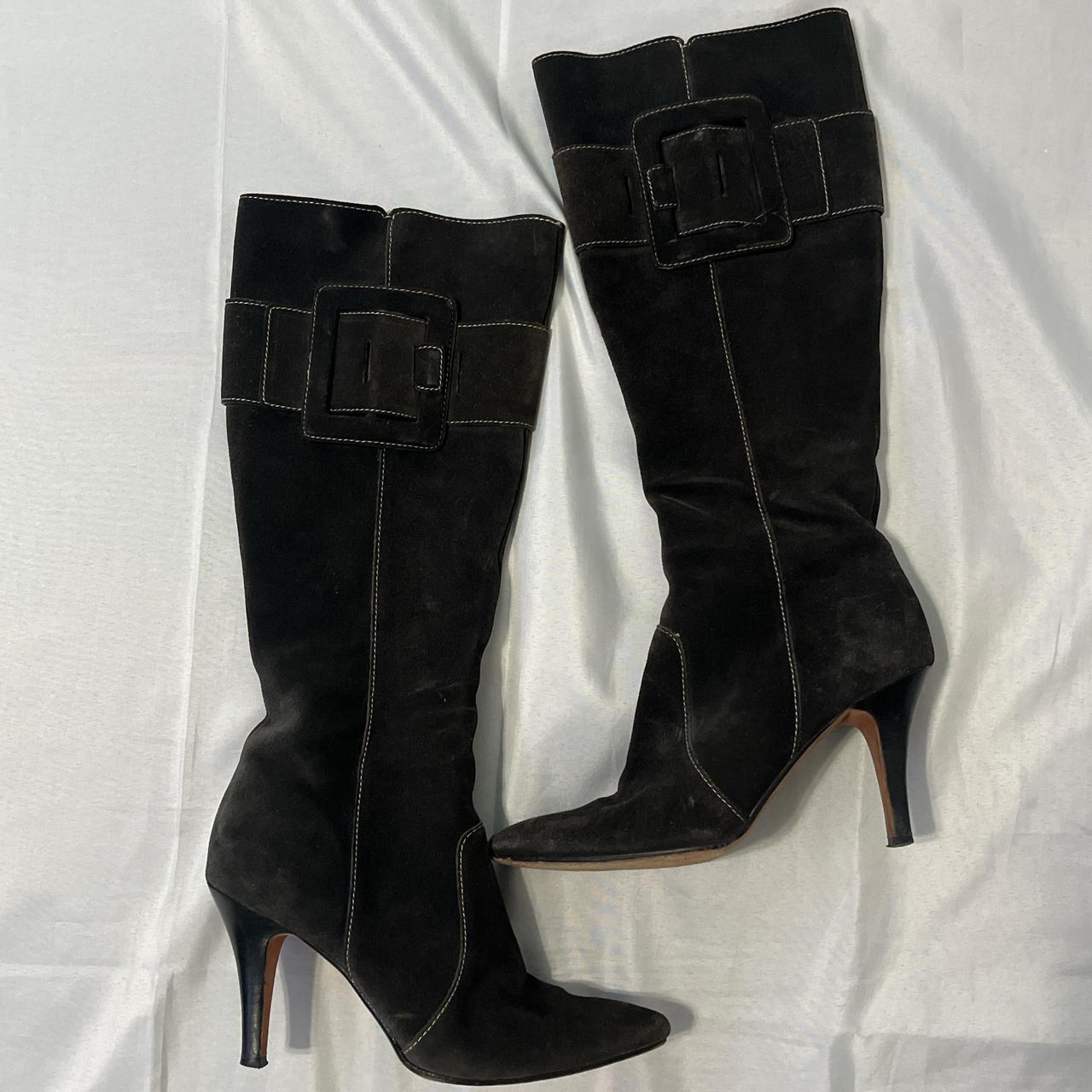 Vintage Y2k Pointed Toe Kitten Heel Boots •Genuine... | Depop