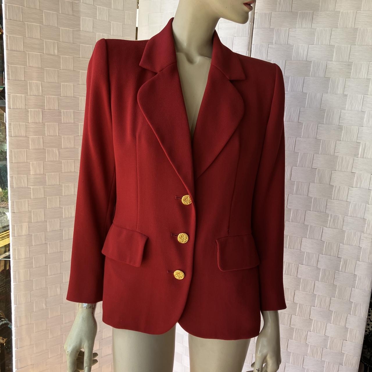 Yves Saint Laurent Women's Red and Gold Jacket | Depop