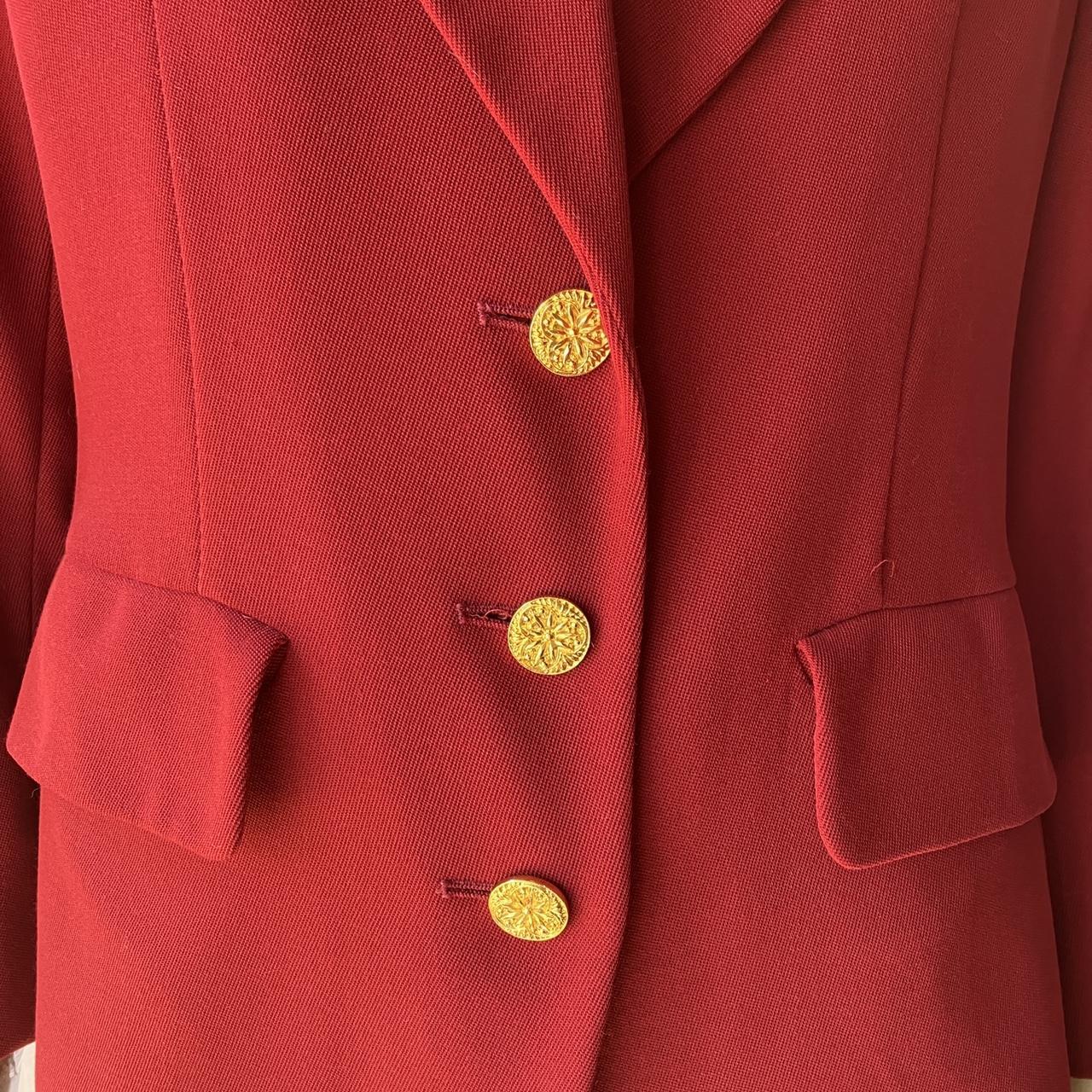 Yves Saint Laurent Women's Red and Gold Jacket | Depop