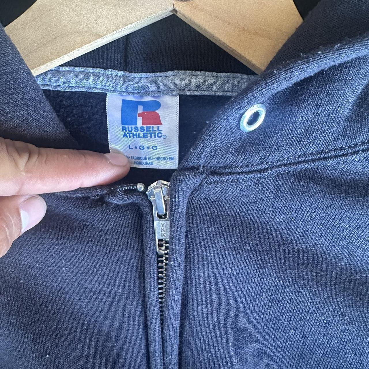 Vintage 2000s black Russell athletic hoodie. Size... - Depop