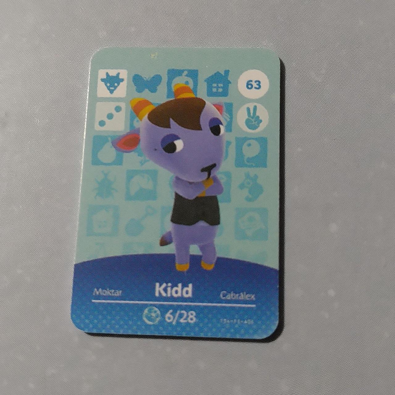 Kidd Animal Crossing 1" amiibo card - Depop