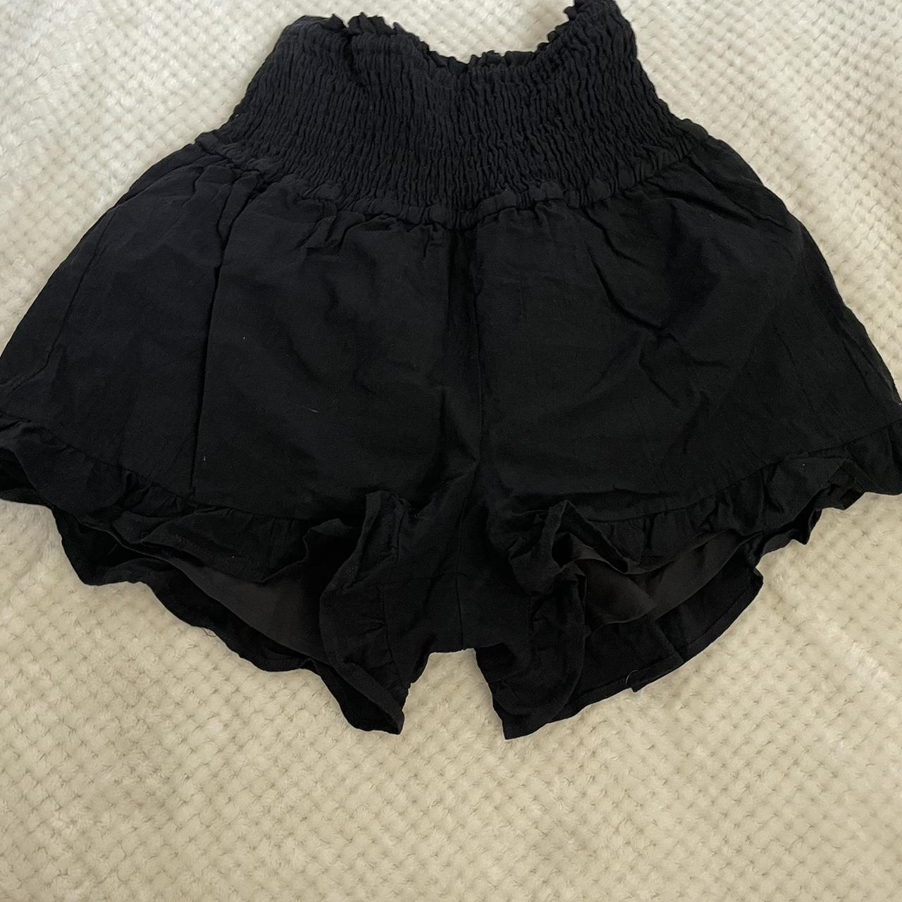 Black ruffle shorts Very short, ultra high rise.... - Depop